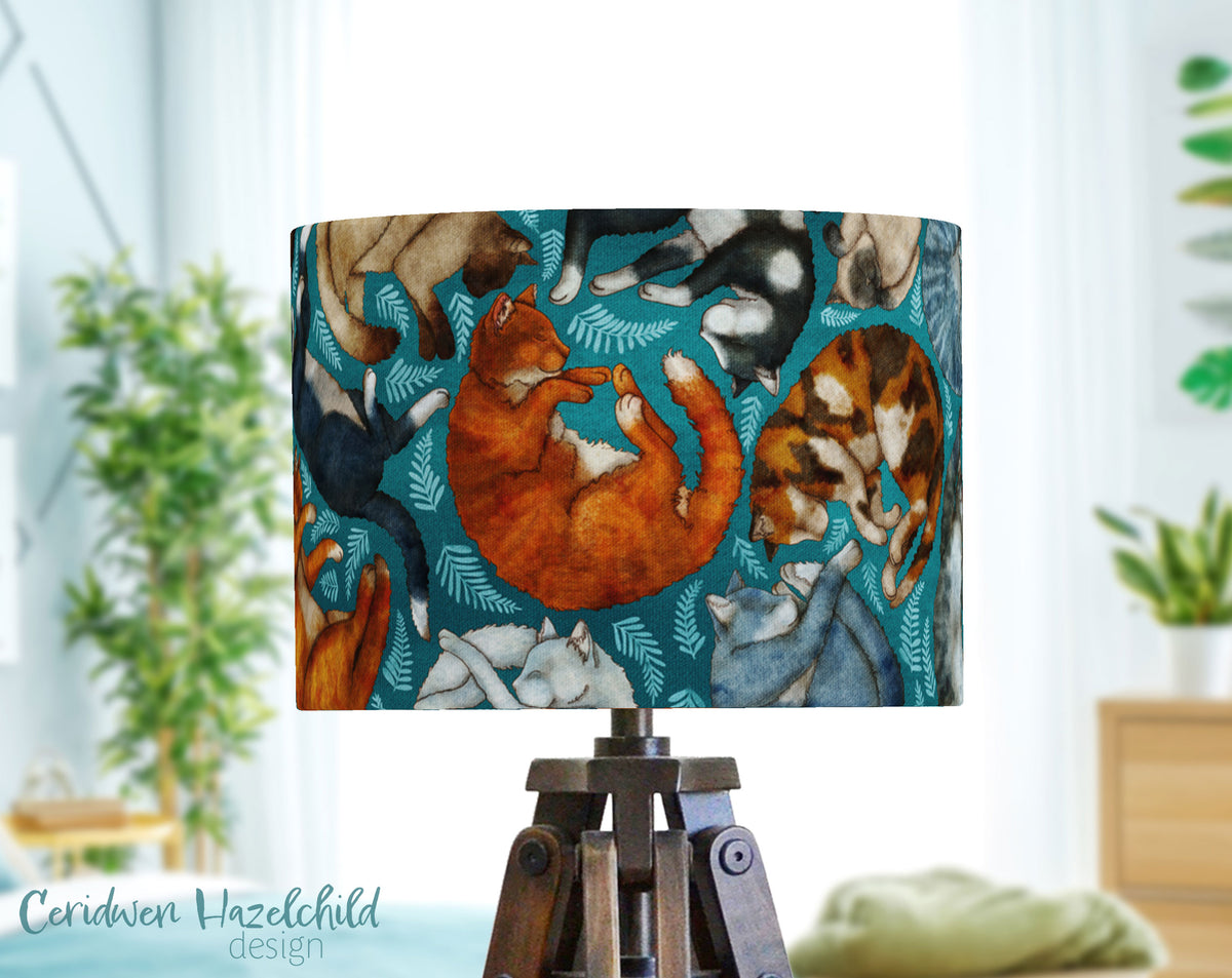 Sleepy Cats Lampshade – Cosy Lighting for Cat Lovers | Organic Home ...